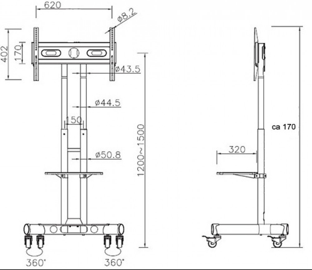 Multibrackets Public Floorstand Basic 150 Tv-Stativ - kungstv