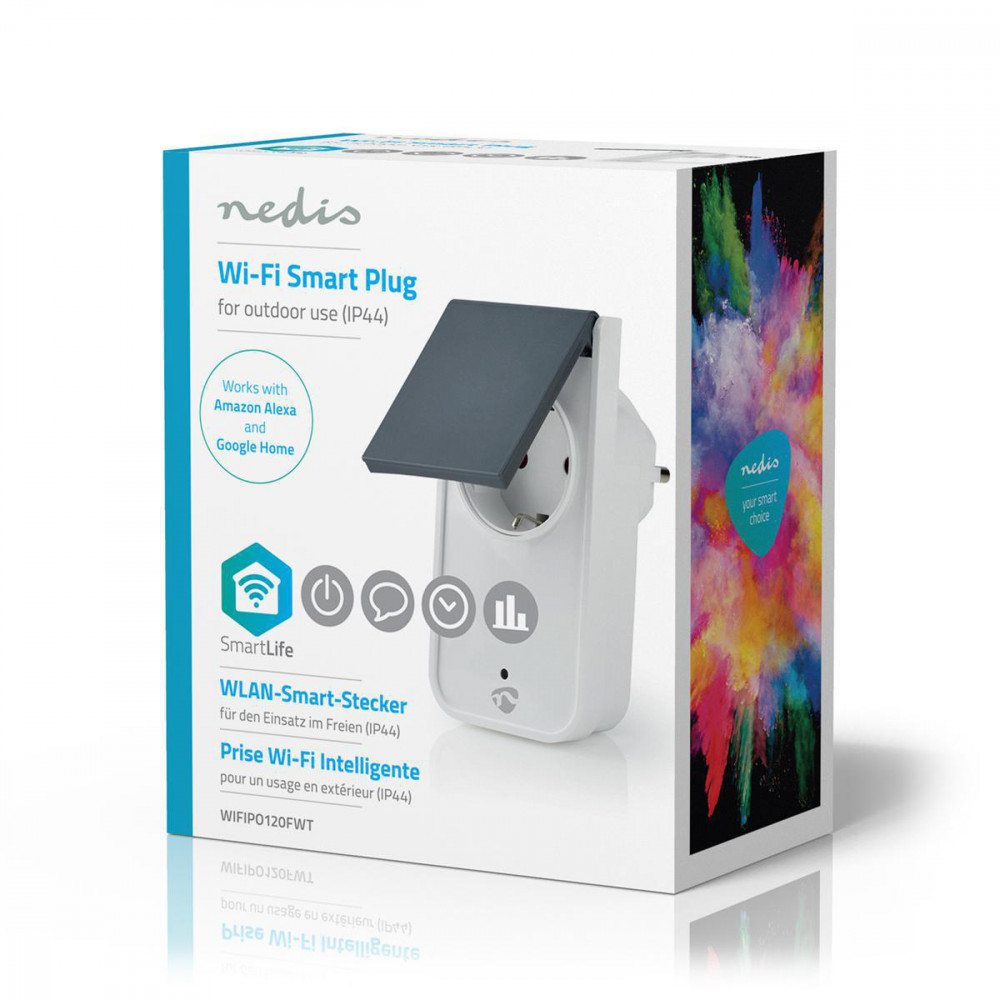 Nedis WiFi Smart El-Uttag utomhus WiFiPO120FWT - kungstv
