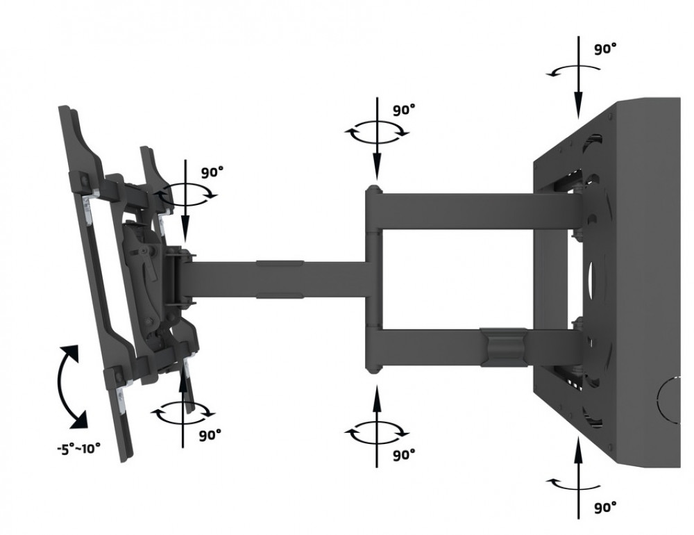 Multibrackets M Hospitality Flexarm With STB Enclosure - kungstv