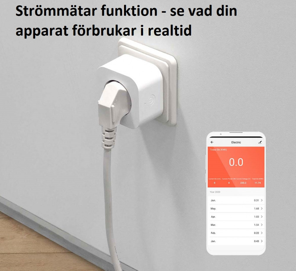 Nedis Strömmätare - WiFi Smart Hem El-plugg - kungstv