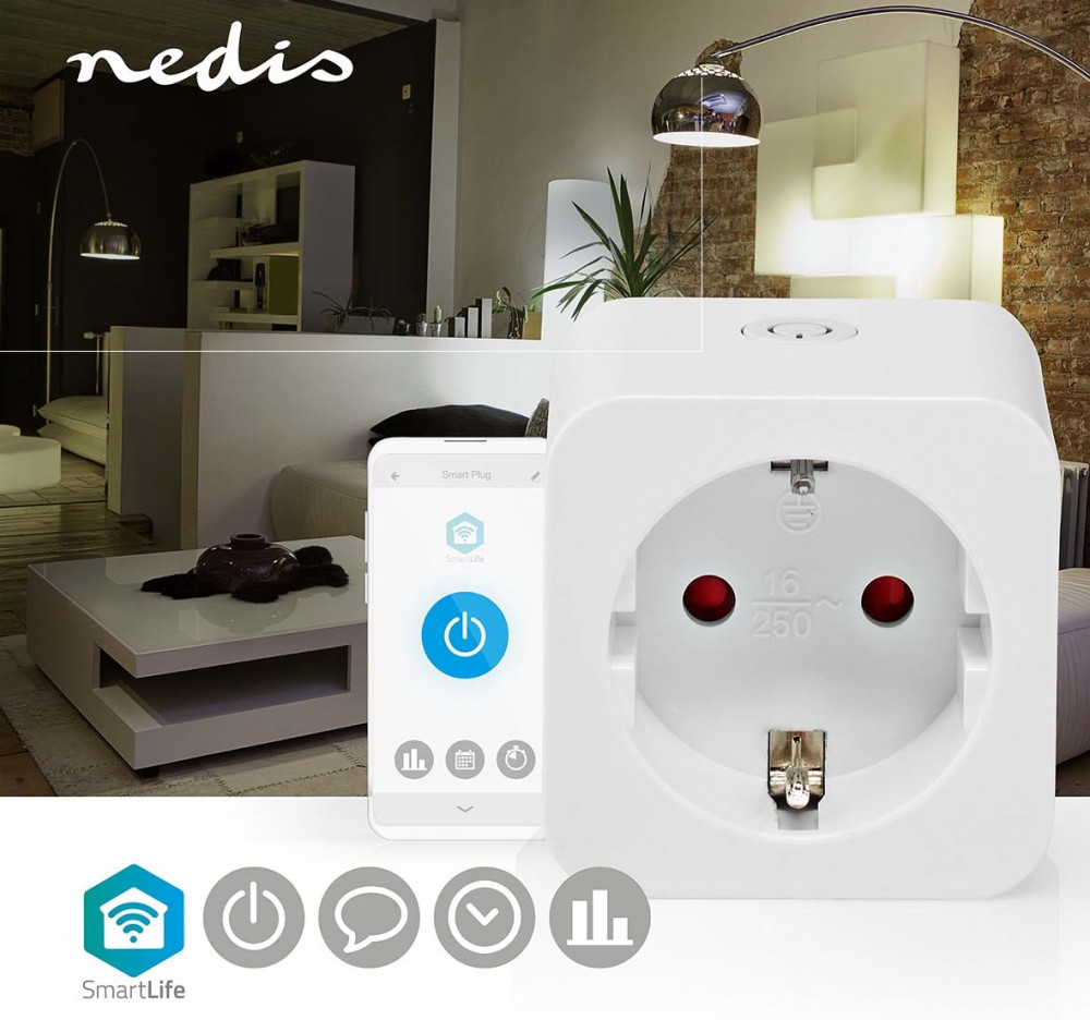 Nedis Strömmätare - WiFi Smart Hem El-plugg - kungstv