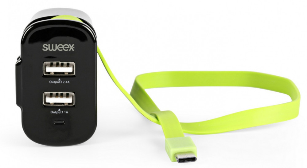 Sweex USB Laddare 3 Amp Laddare Micro USB +2st USB- A uttag - kungstv