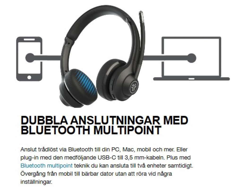 Jlab Audio Go Work Wireless - On Ear Headset för jobb - kungstv