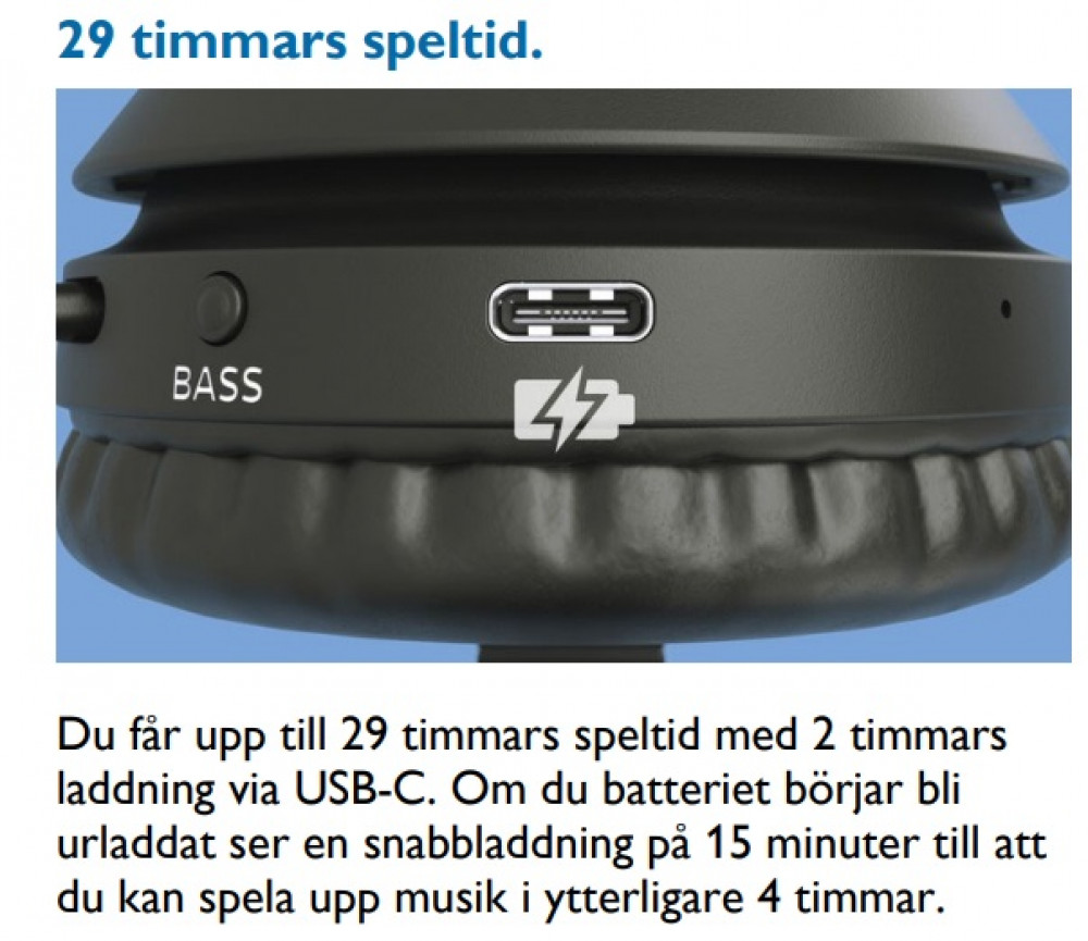 Philips TAH4205 - Bluetooth On-Ear Hörlur - kungstv